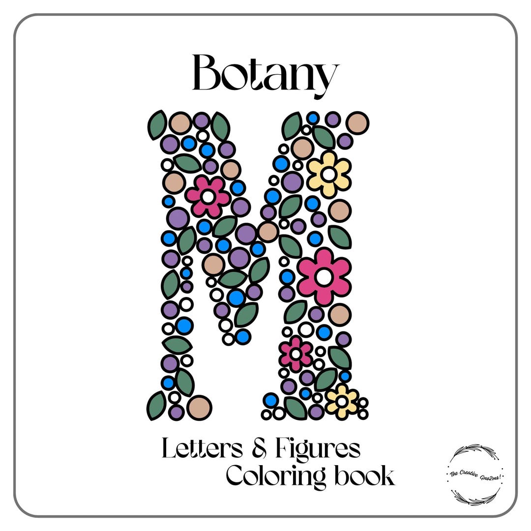 Botany Coloring Book | Letters & Figures | Coloring Pages| A-Z and 0-9 ...