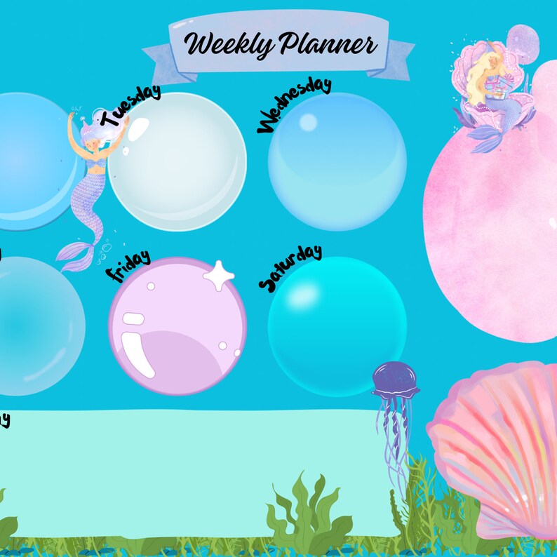 Under the Sea Weekly Planner, Goodnotes and Notability, Digital and ...