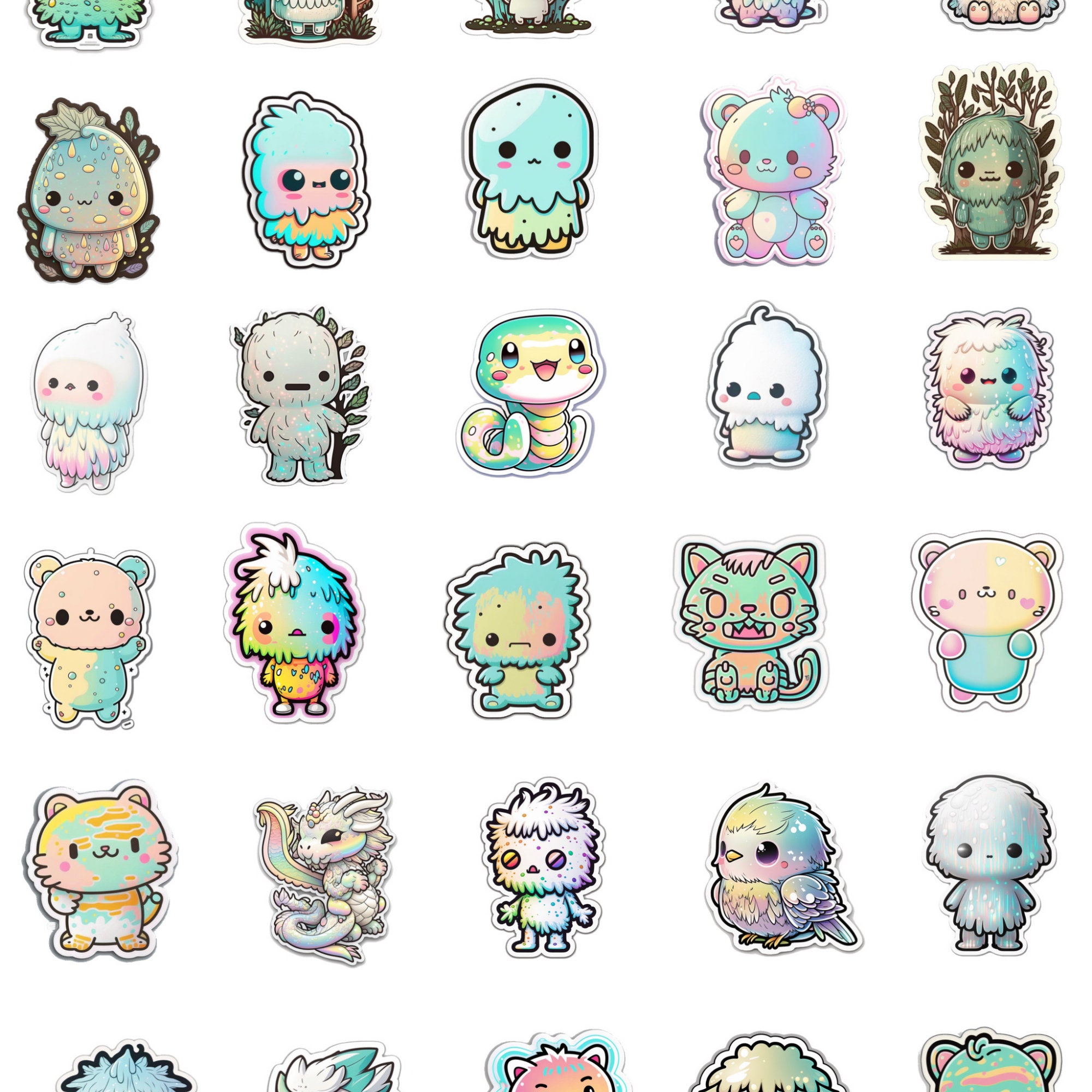 Cute Little Creatures Theme Digital Stickers Pack for Journaling ...