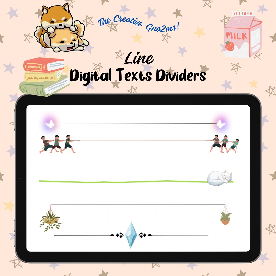 Line Digital Text Dividers Pack for Notes and Journaling, Goodnotes and ...