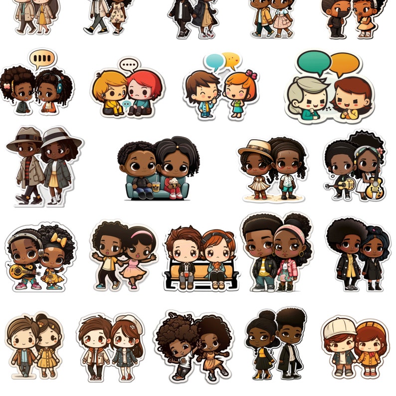 Couple Theme Digital Stickers Pack for Journaling, Couple Stickers ...