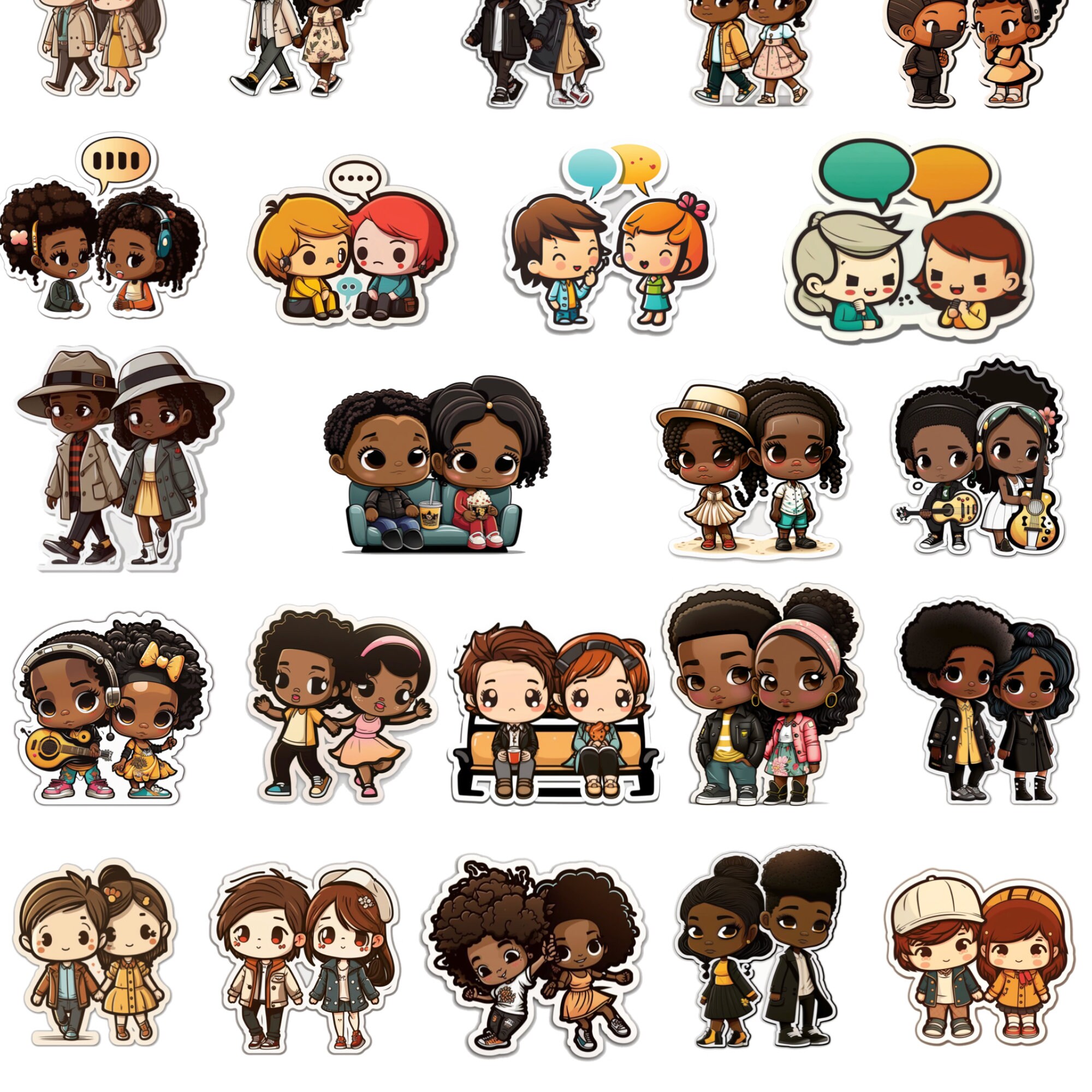 Couple Theme Digital Stickers Pack for Journaling, Couple Stickers ...