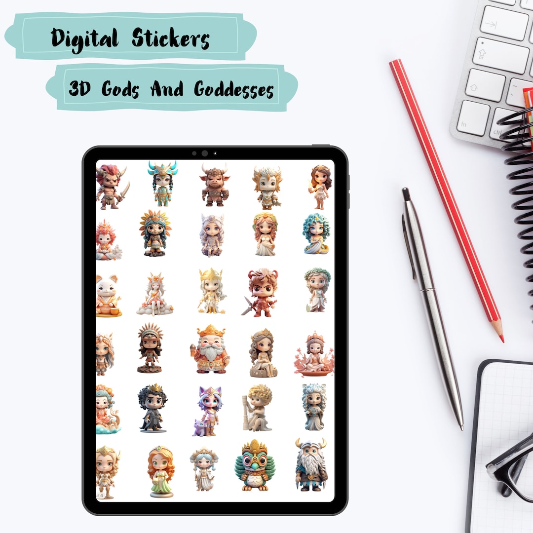 3D Gods and Goddesses Theme Digital Stickers Pack for - Etsy