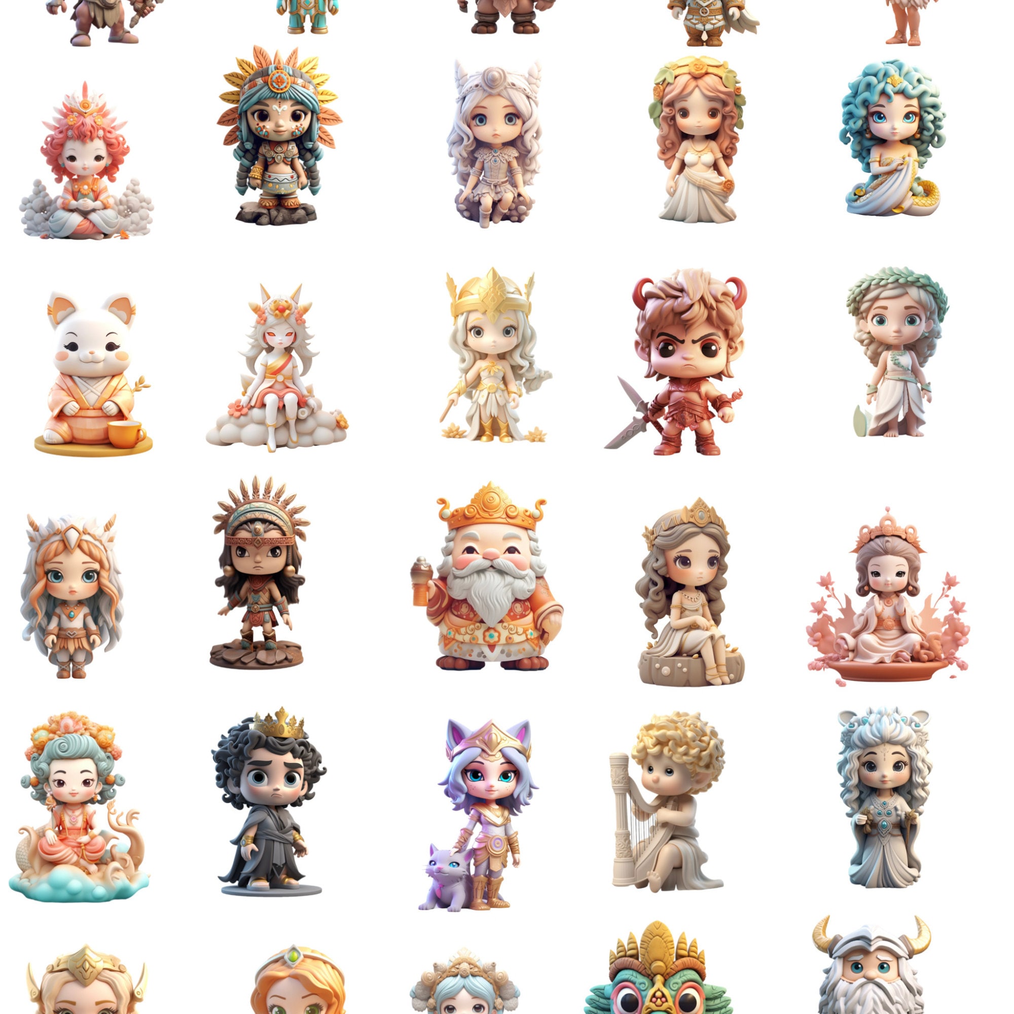 3D Gods and Goddesses Theme Digital Stickers Pack for Journaling ...