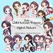 Sun, Chibi Korean Woman Goodnote Stickers Book, for Journaling, Cute ...