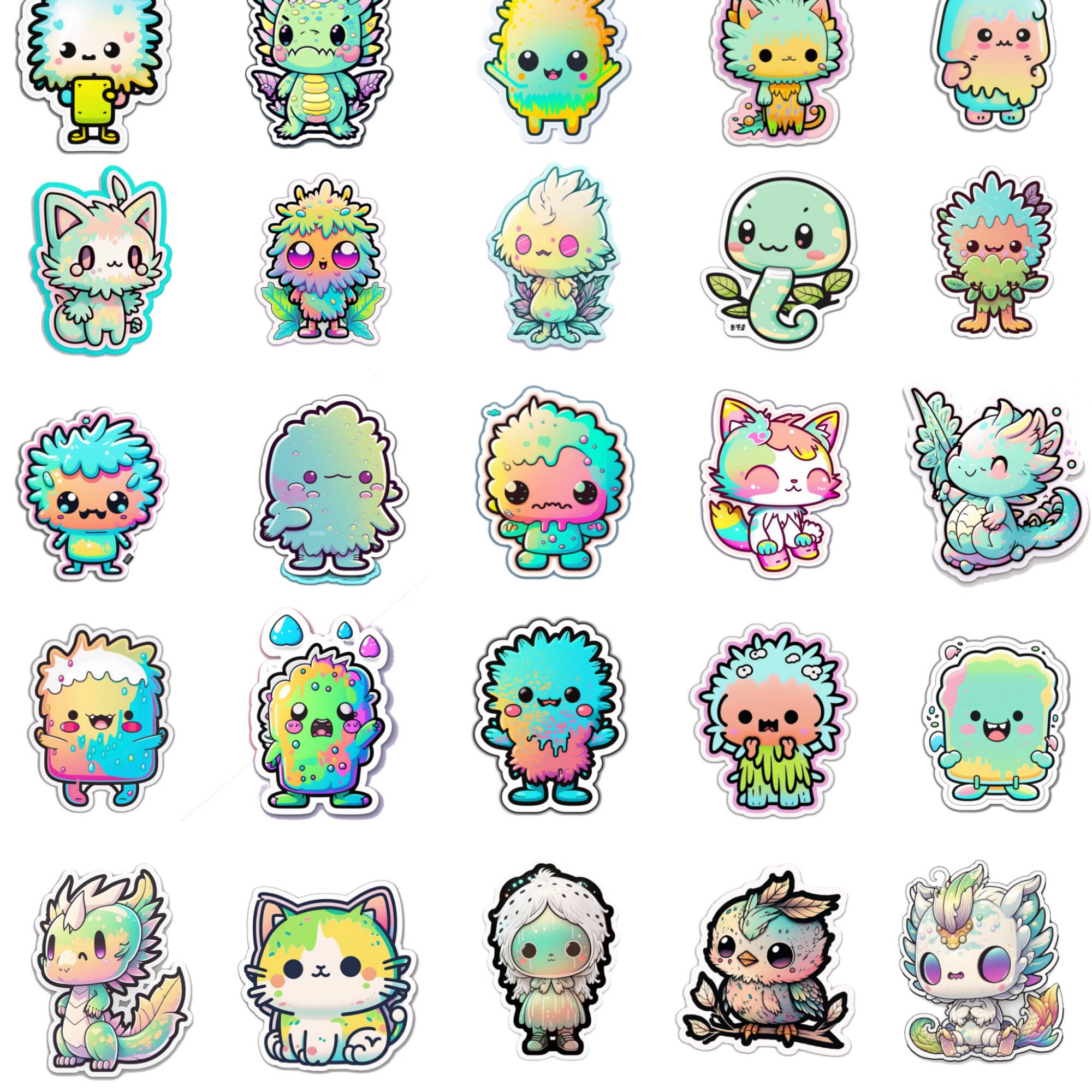Cute Little Creatures Theme Digital Stickers Pack for Journaling ...