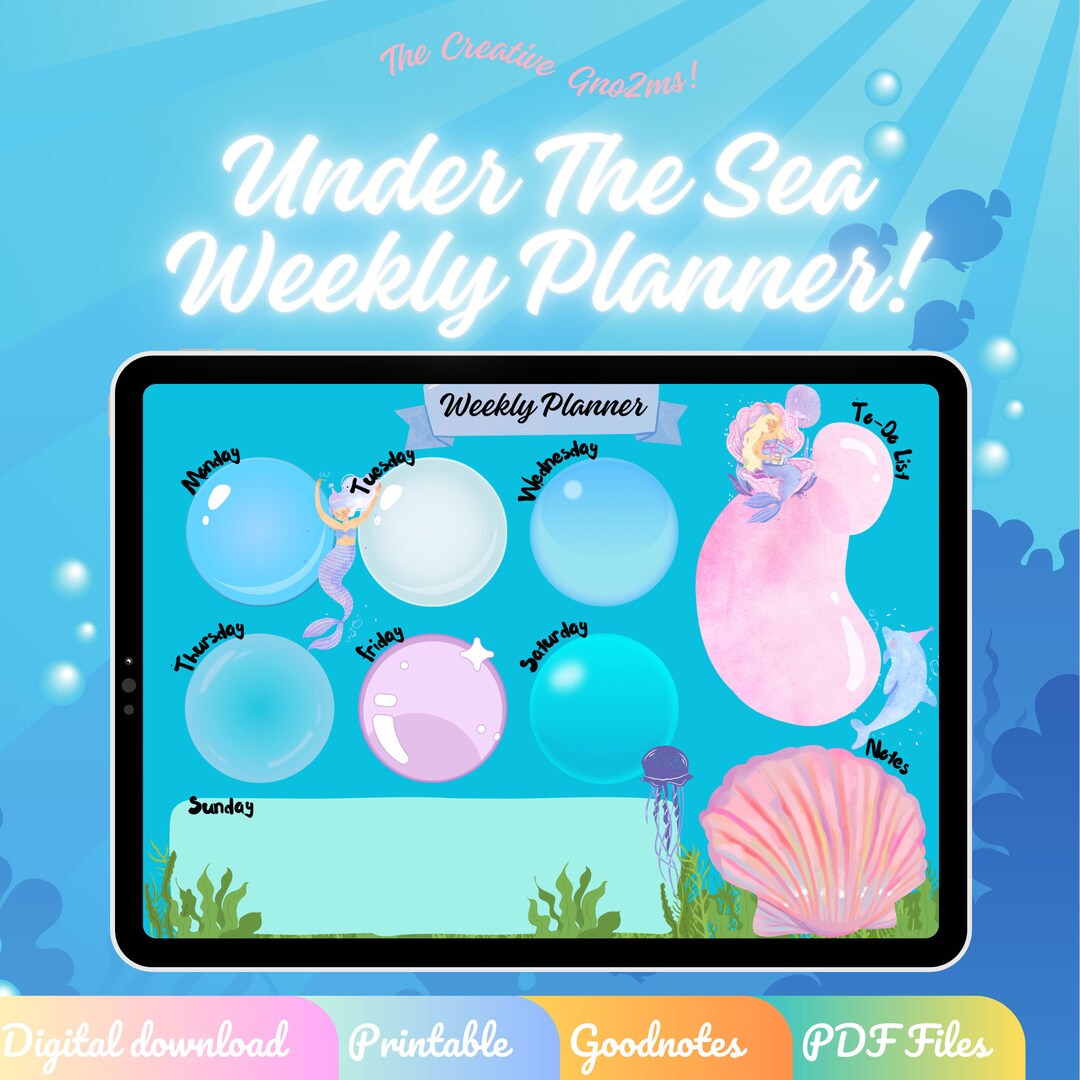 Under the Sea Weekly Planner, Goodnotes and Notability, Digital and ...