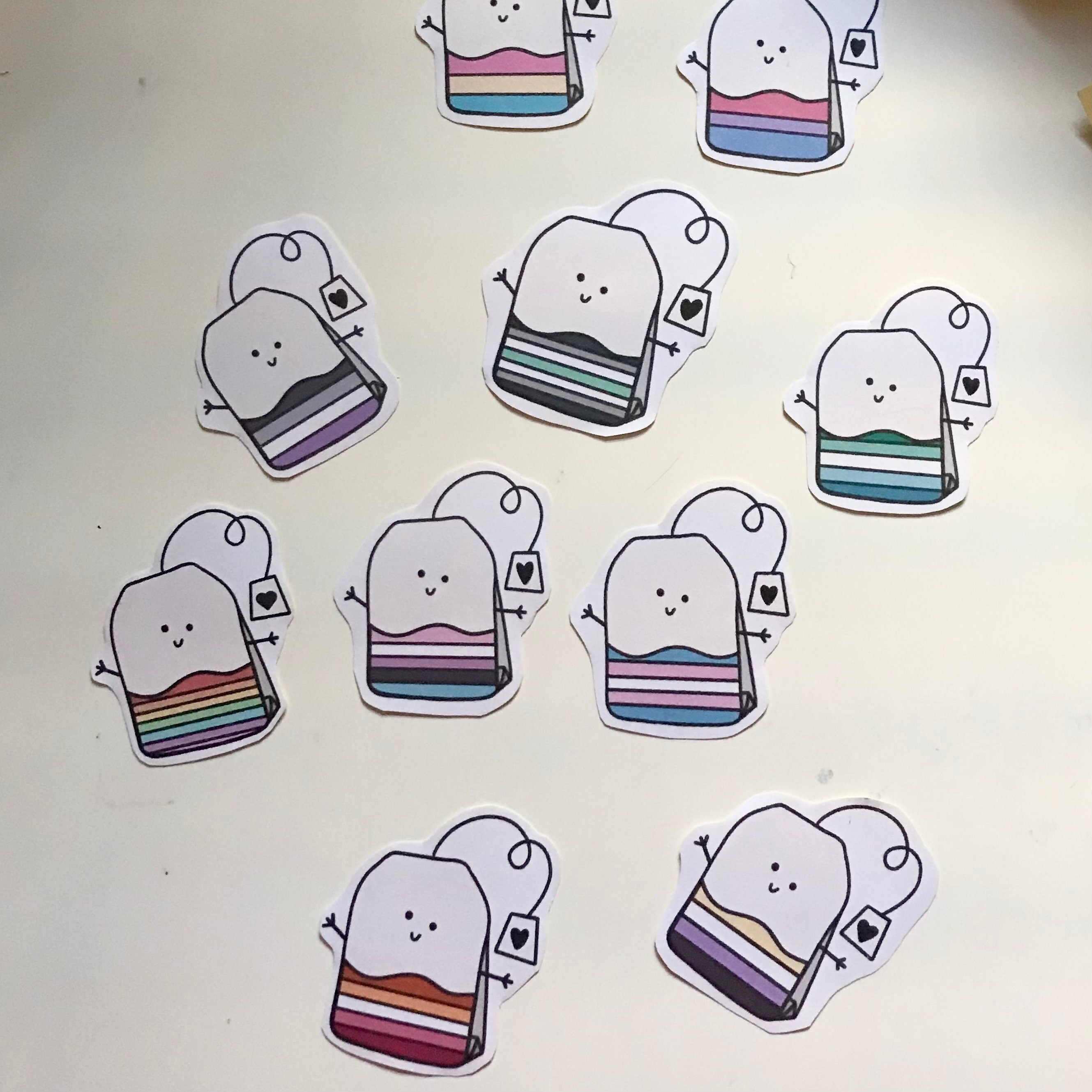 LGBTQIA Teabag Flag Stickers Sexuality and Gender Teabags | Etsy UK