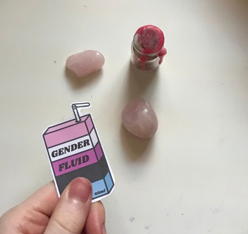 Gender Fluid Juice/ Carton Sticker - Etsy