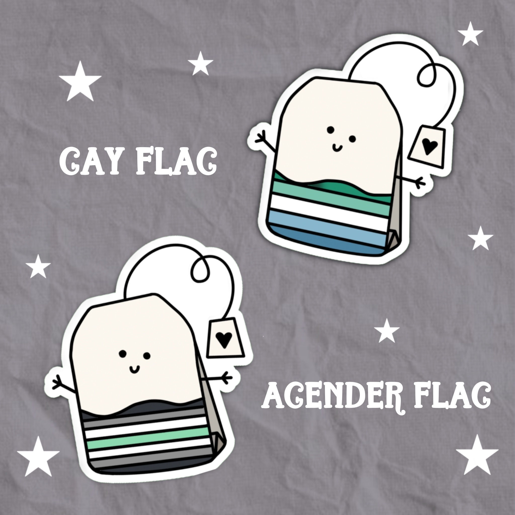 LGBTQIA Teabag Flag Stickers Sexuality and Gender Teabags - Etsy UK