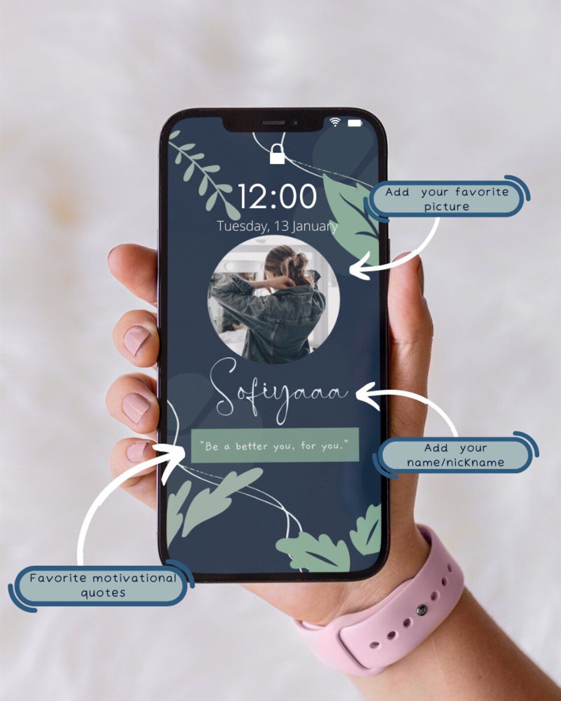 Editable iPhone Wallpaper Background Customize Personalize Own Picture ...