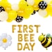 Happy 1st Bee Day Banner | First Bee Day Birthday Party Balloon Garland ...