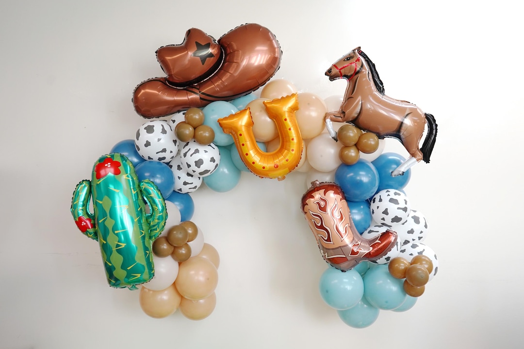 Little Cowboy Balloon Garland | My First 1st Rodeo Wild West Balloon ...