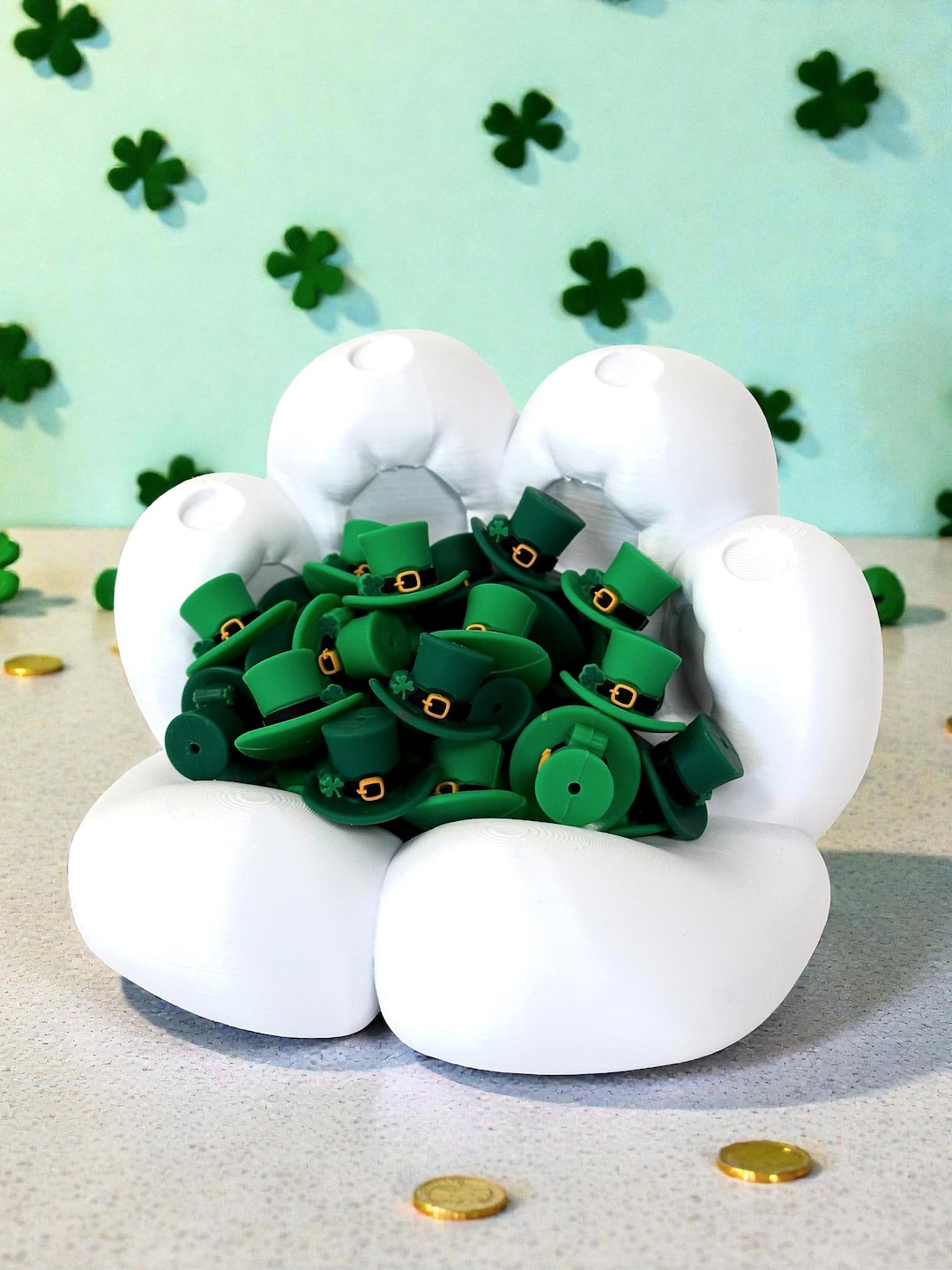 St Patrick's Day Beads 3D Green Hat: Silicone Focal Beads Irish Jewelry ...