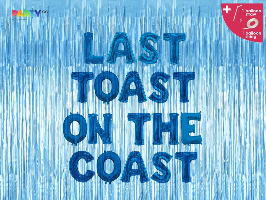 Last Toast on the Coast Bridal Shower Decorations | Blue Foil Fringe ...