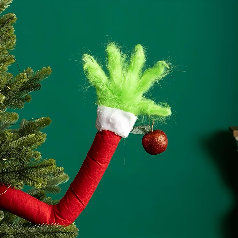 Christmas Tree Topper Plush Decor: Grinchmas Party Decorations Green ...
