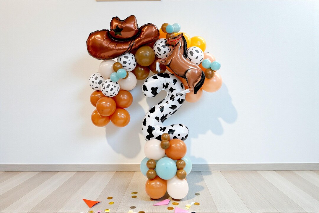 Retro Rodeo Balloon Column: Two the West Birthday Party Decor - Etsy