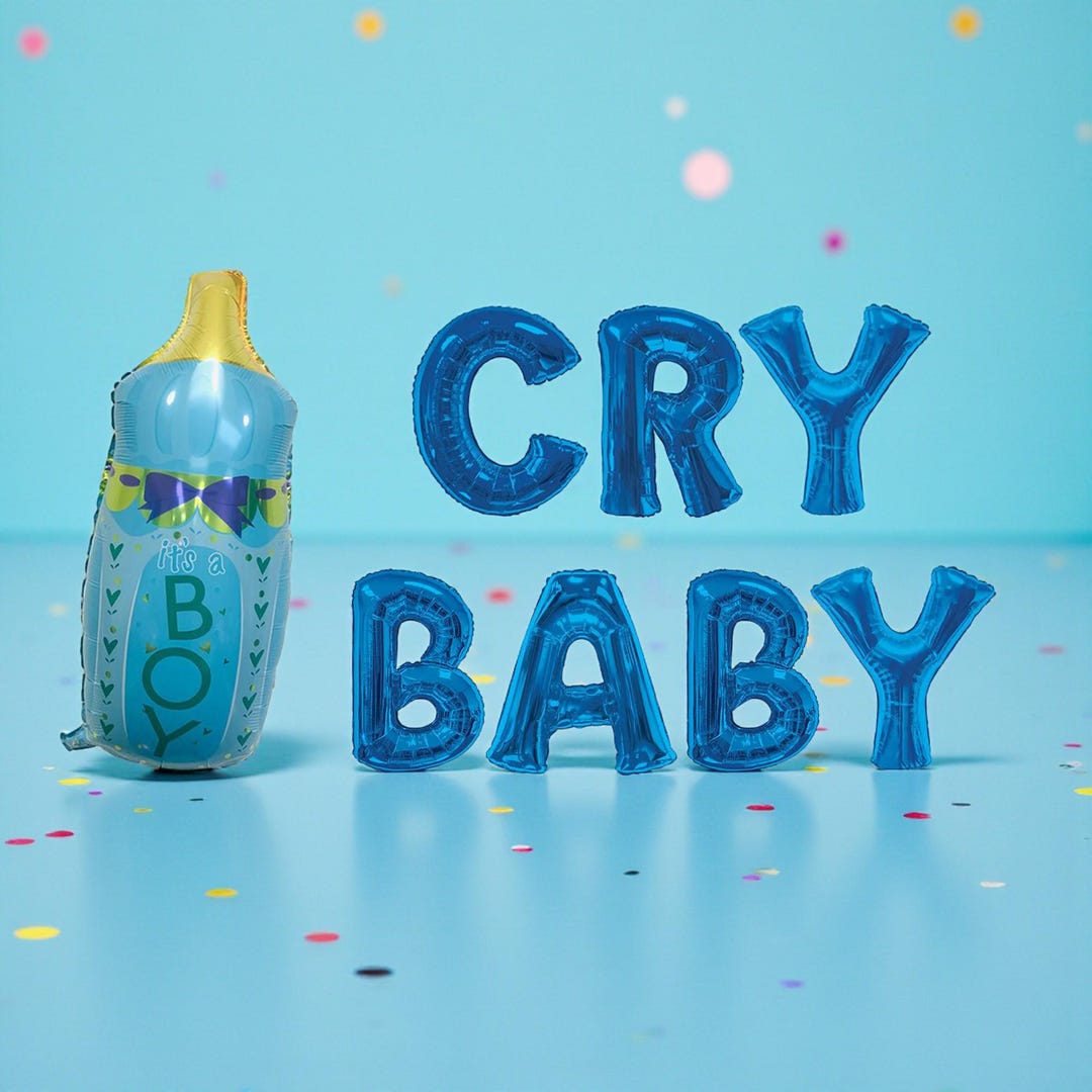 Cry Baby Banner & Baby Bottle Balloon: Boy Shower Decor - Etsy