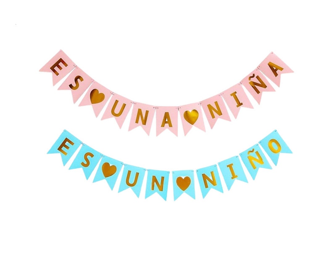 Nina or Nino Gender Reveal Paper Banner | Spanish Gender Reveal Banner ...