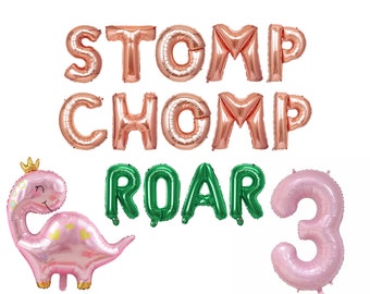 Roar Like a Dinosaur Balloon Banner Cute Dino Birthday Decor Babysaurus ...