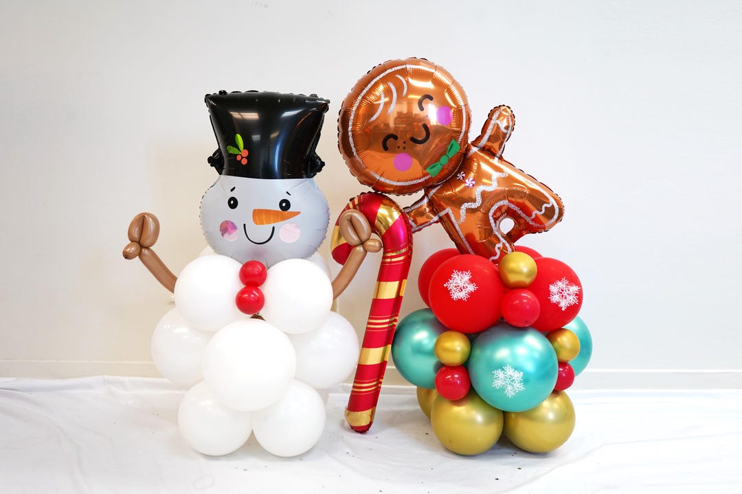 Christmas Balloon Tower Snowman Christmas Party Decoration | Winter ...