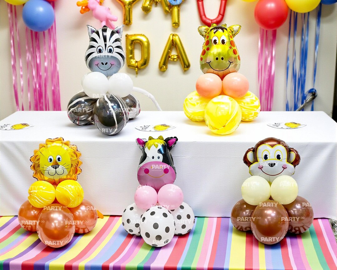 Safari Animal Balloon Column: Jungle Party Decoration - Etsy