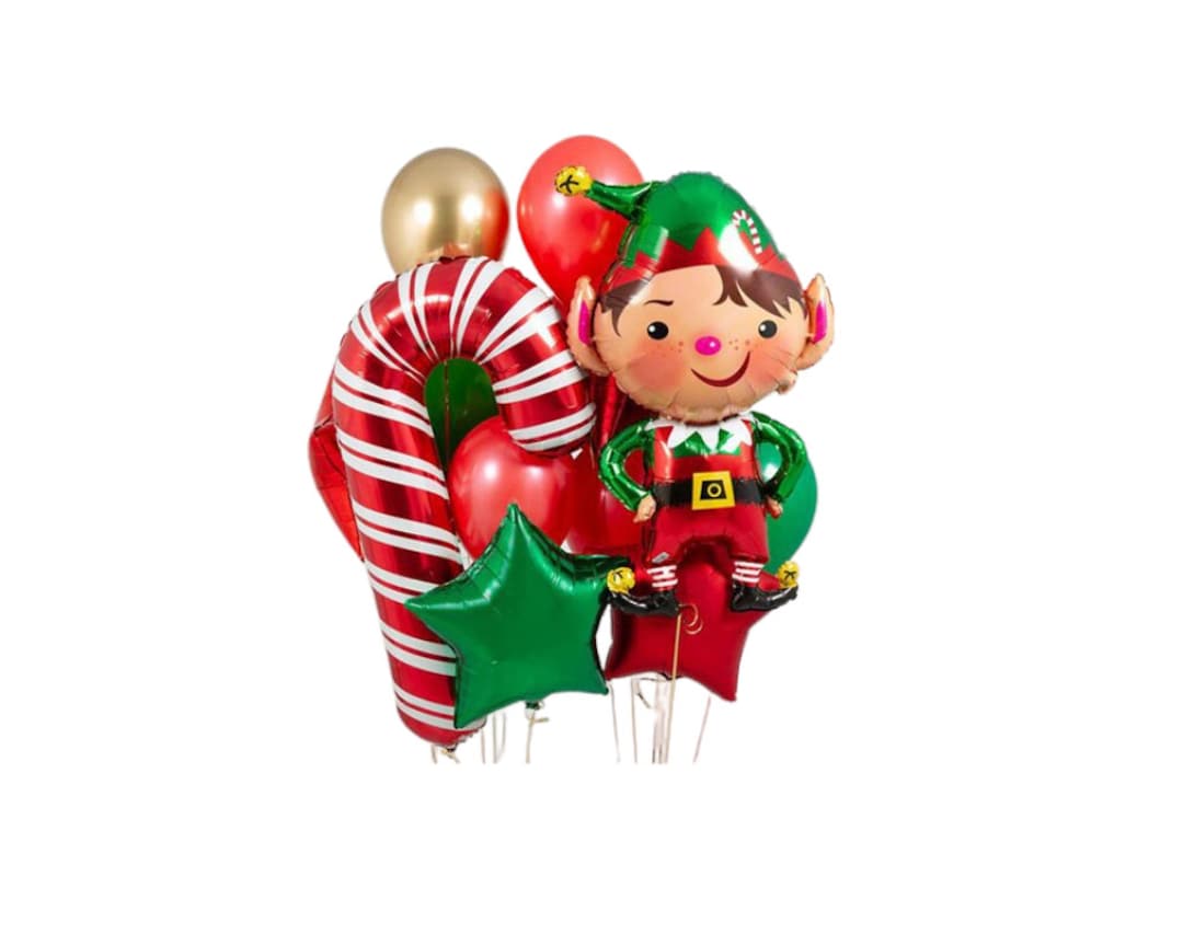 Christmas ELF Balloon Bouquet | Christmas Party Decorations | Merry ...