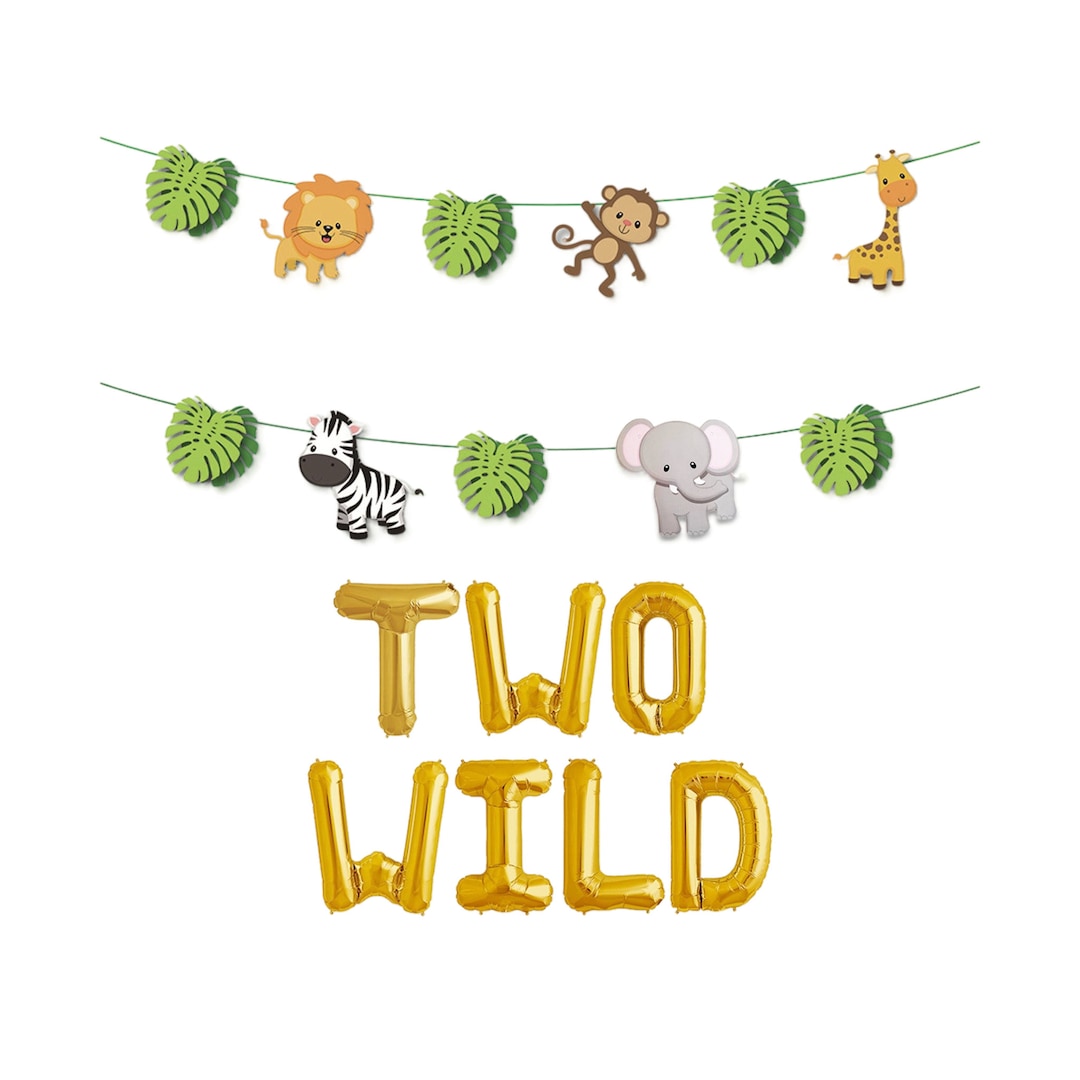 Two Wild 2nd Birthday Banner | 2nd Birthday Decorations Party | Two ...