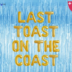 Last Toast on the Coast Bridal Shower Decorations | Blue Foil Fringe ...