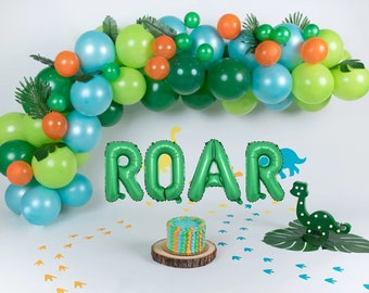 Roar Like a Dinosaur Balloon Banner Cute Dino Birthday Decor Babysaurus ...