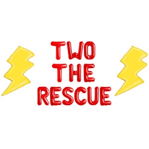 Two the Rescue Balloon Banner 2nd Superhero Birthday Party | Foil Shape ...