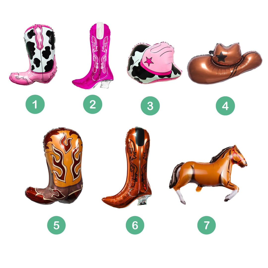 Cowgirl Boots & Cowboy Hat Mylar Balloons: Western Bachelorette Party ...