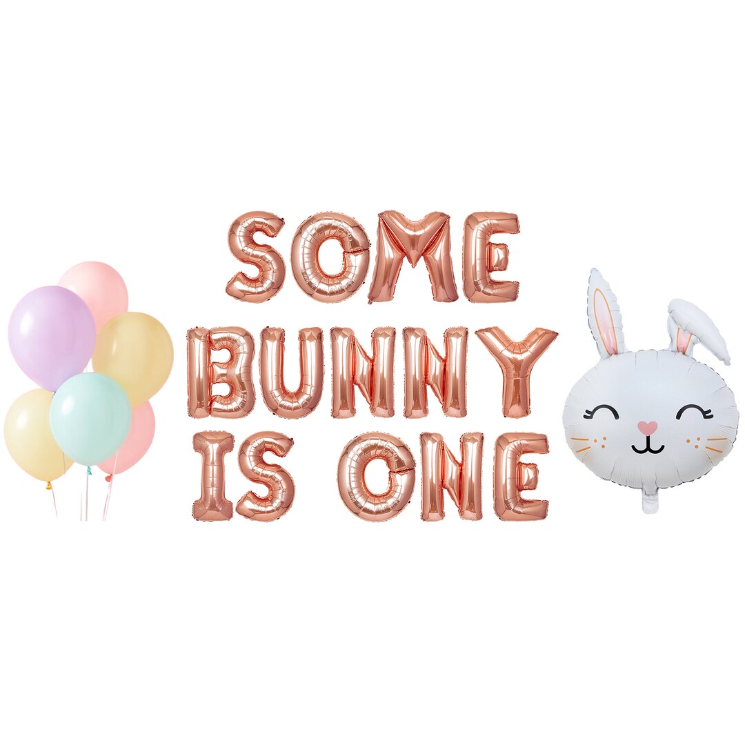 Some Bunny is One Balloon Banner | First Easter Bunny 1st First ...