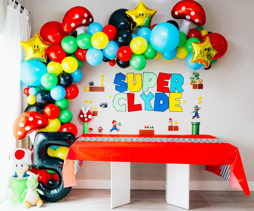 Balloon Garland for Mario Kart Birthday Party Balloon Arch Kit | Video ...