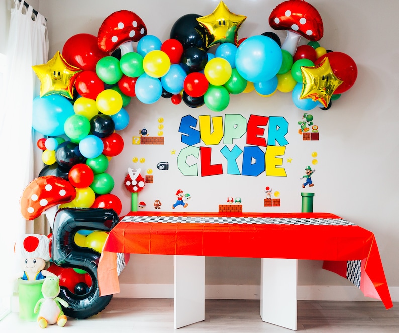 Mario Kart Birthday Balloon Garland Arch Kit: Video Game Party Decor - Etsy
