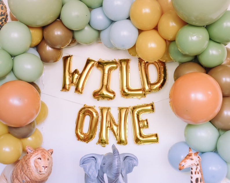 Wild One Balloon Garland: Boho Jungle Safari 1st Birthday Decor - Etsy