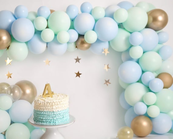 Surf Theme Pastel Aquaverde 1st Birthday Balloon Garland Kit - Etsy
