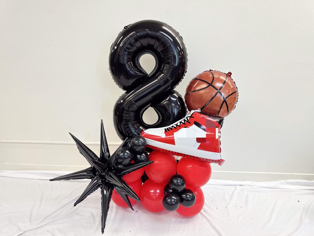 Rookie Year 1st Birthday Party Balloon Column | Basketball NBA Theme ...