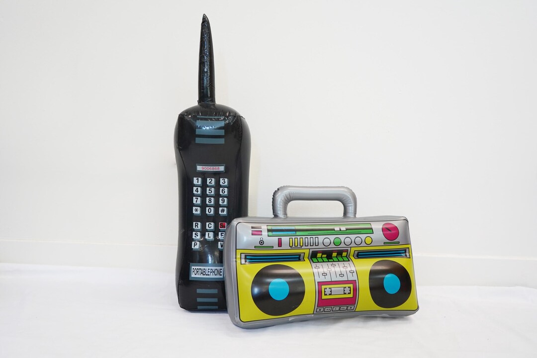 90s Inflatable Boombox and Cell Phone Balloon Set: Retro Party Decor - Etsy