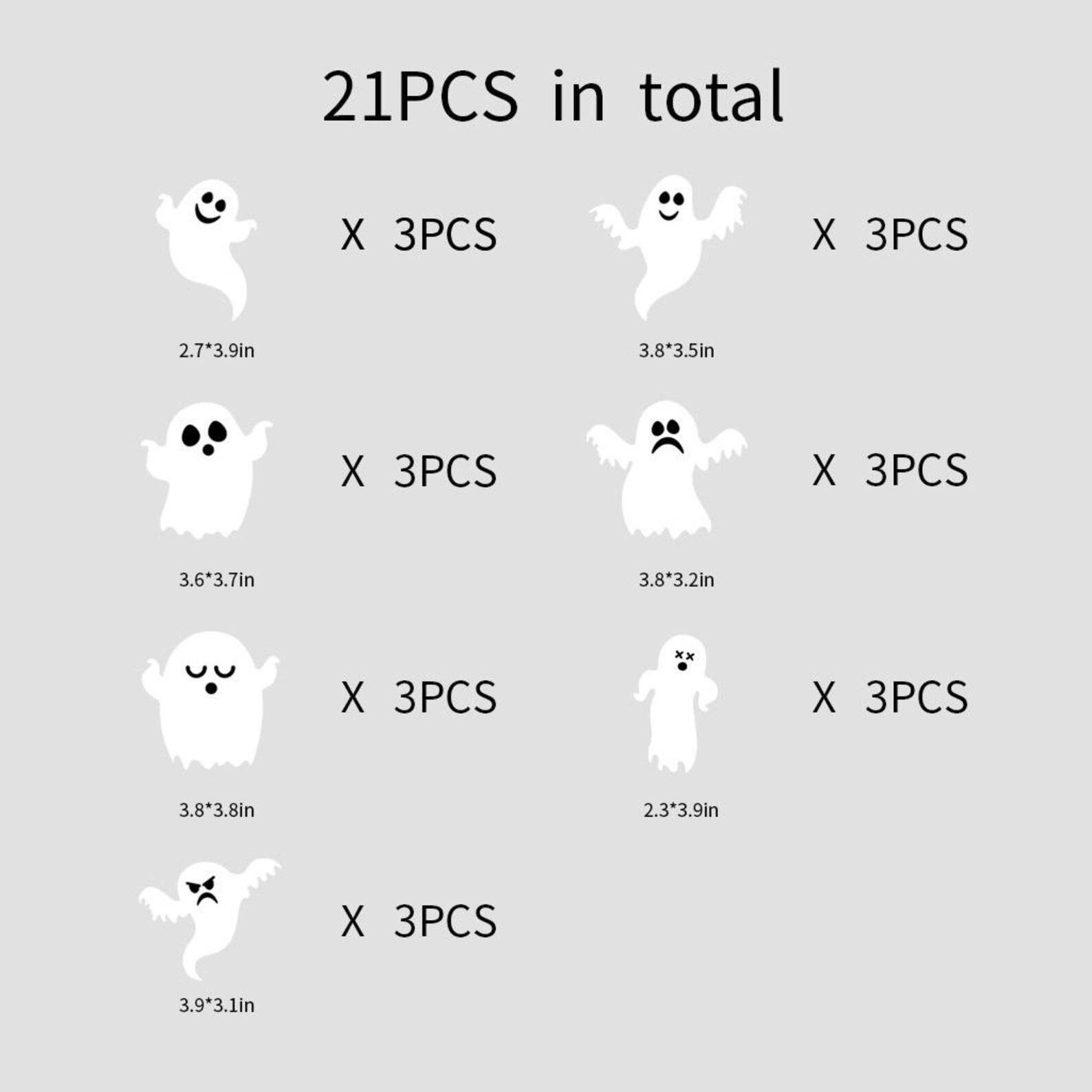 3D Cute Ghost Sticker | Halloween Decoration Stickers | Funny Ghost ...