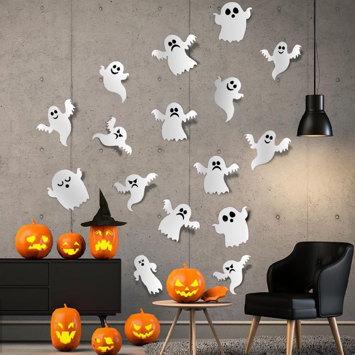 3D Cute Ghost Sticker | Halloween Decoration Stickers | Funny Ghost ...