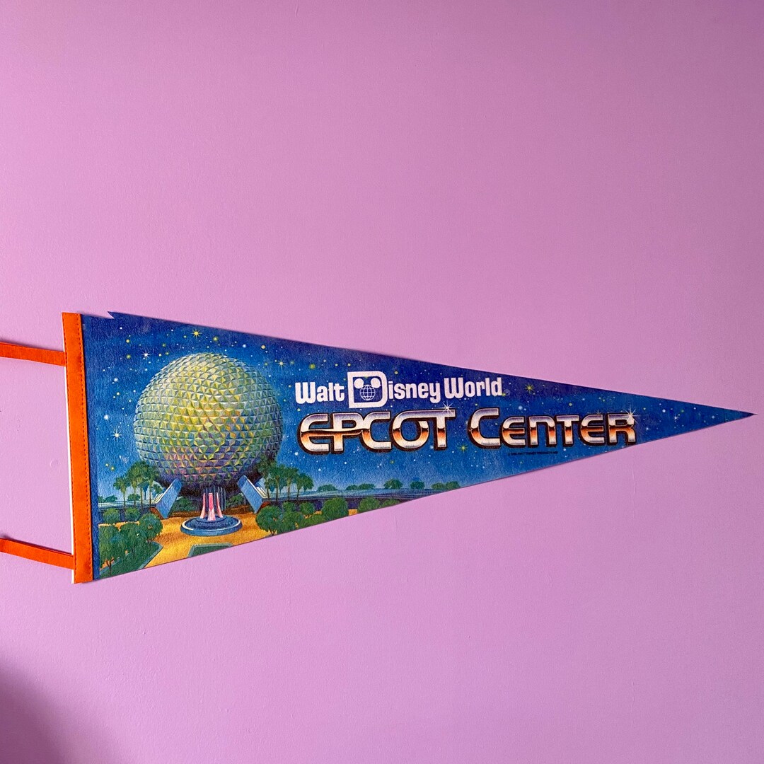 Vintage 1982 Walt Disney World Epcot Park Pennant Felt Flag Souvenir ...
