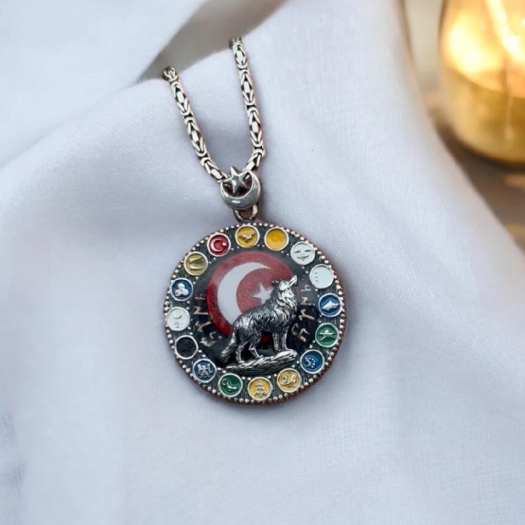 Wolf Pendant Necklace, Turkish States Symbol, 925 Sterling Silver - Etsy
