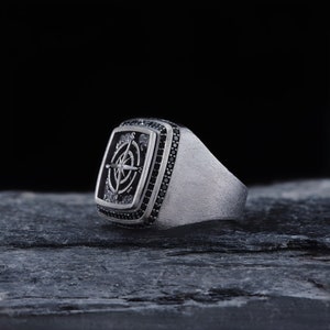 Star Map Coordinate Men's Ring, Silver Compass Infinity, Celestial ...