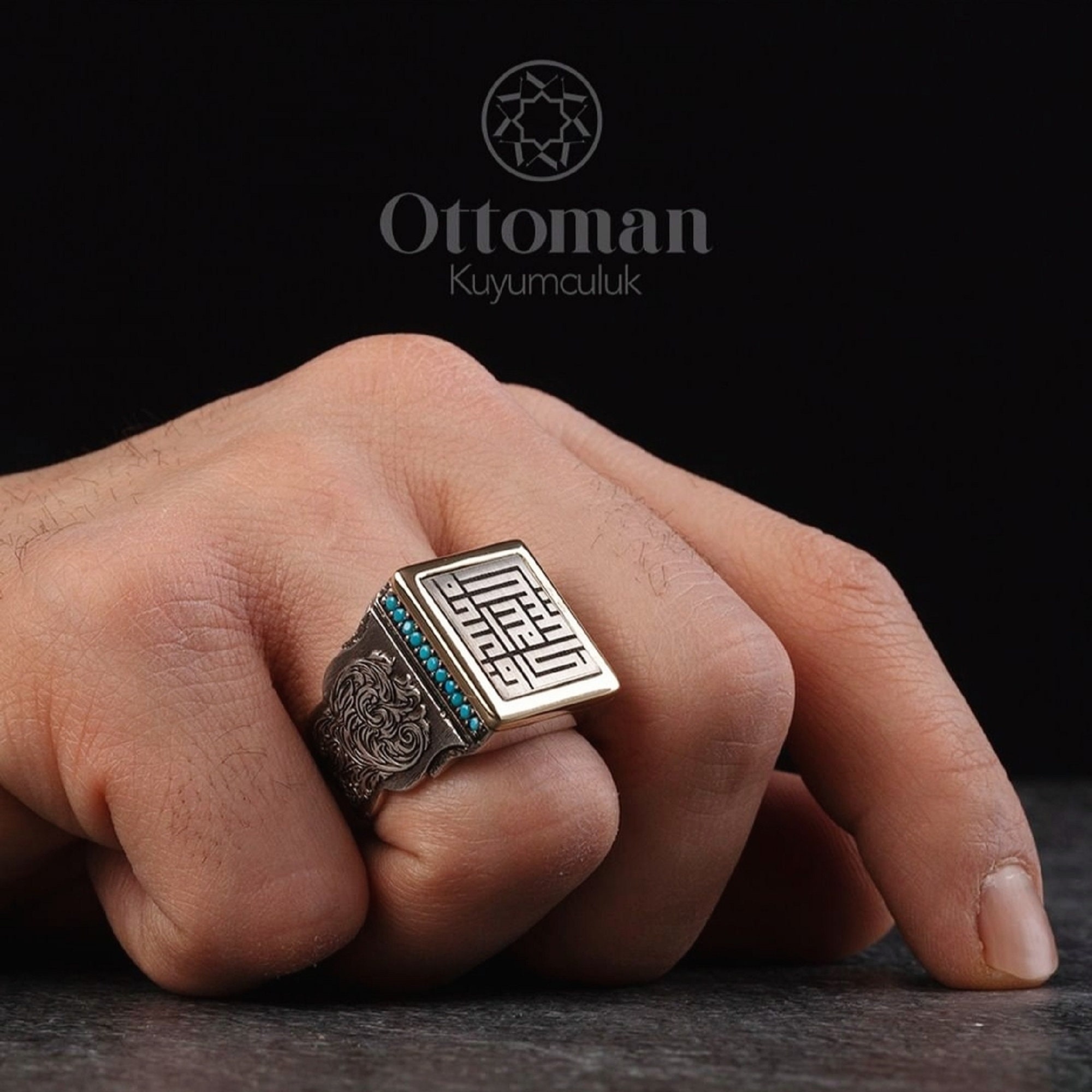 Surrender Model Kufic Calligraphy Silver Men's Ring - Etsy