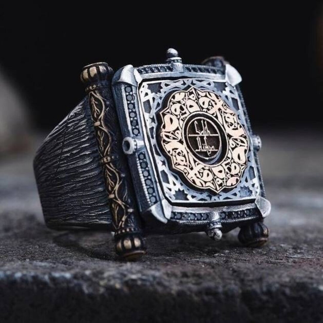 Silver Ring Male Double Sided Ring Written Name Ring - Etsy