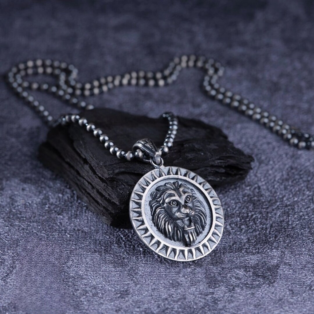 Handmade Lion Locket Necklace: Custom Animal Jewelry for Men, Gift for ...