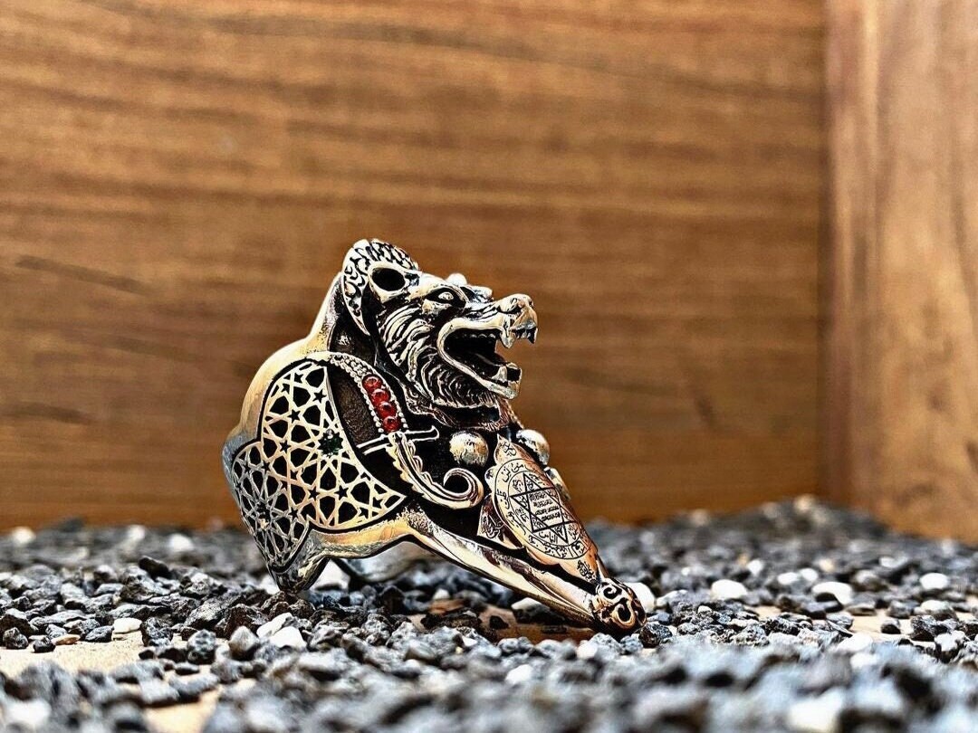 Seal of Solomon Silver Ring Zihgir, Leon Ring - Etsy