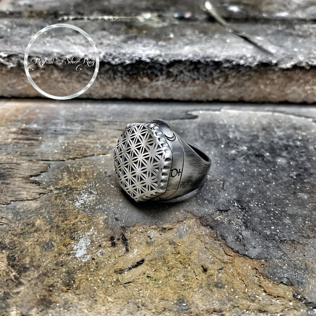 Zodiac Talisman Silver Ring: Astrology Inspired, Celestial Power Jewel ...