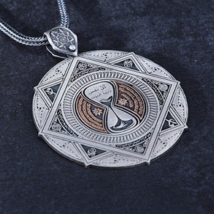 Hourglass Silver Locket Necklace, Muslim Necklace Men, Islamic Gifts ...